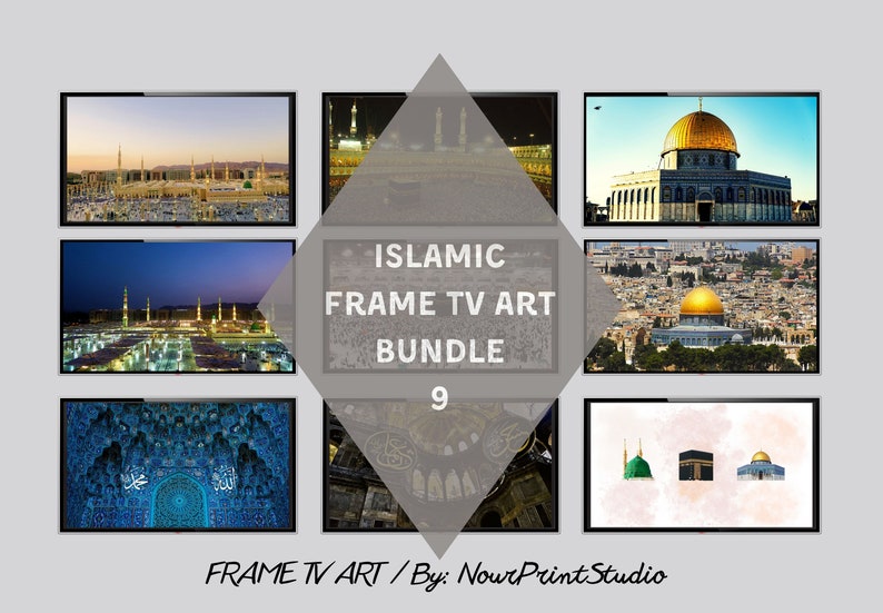Set of 9 Masjid Samsung Frame TV Art Collection / Modern Islamic Frame ...