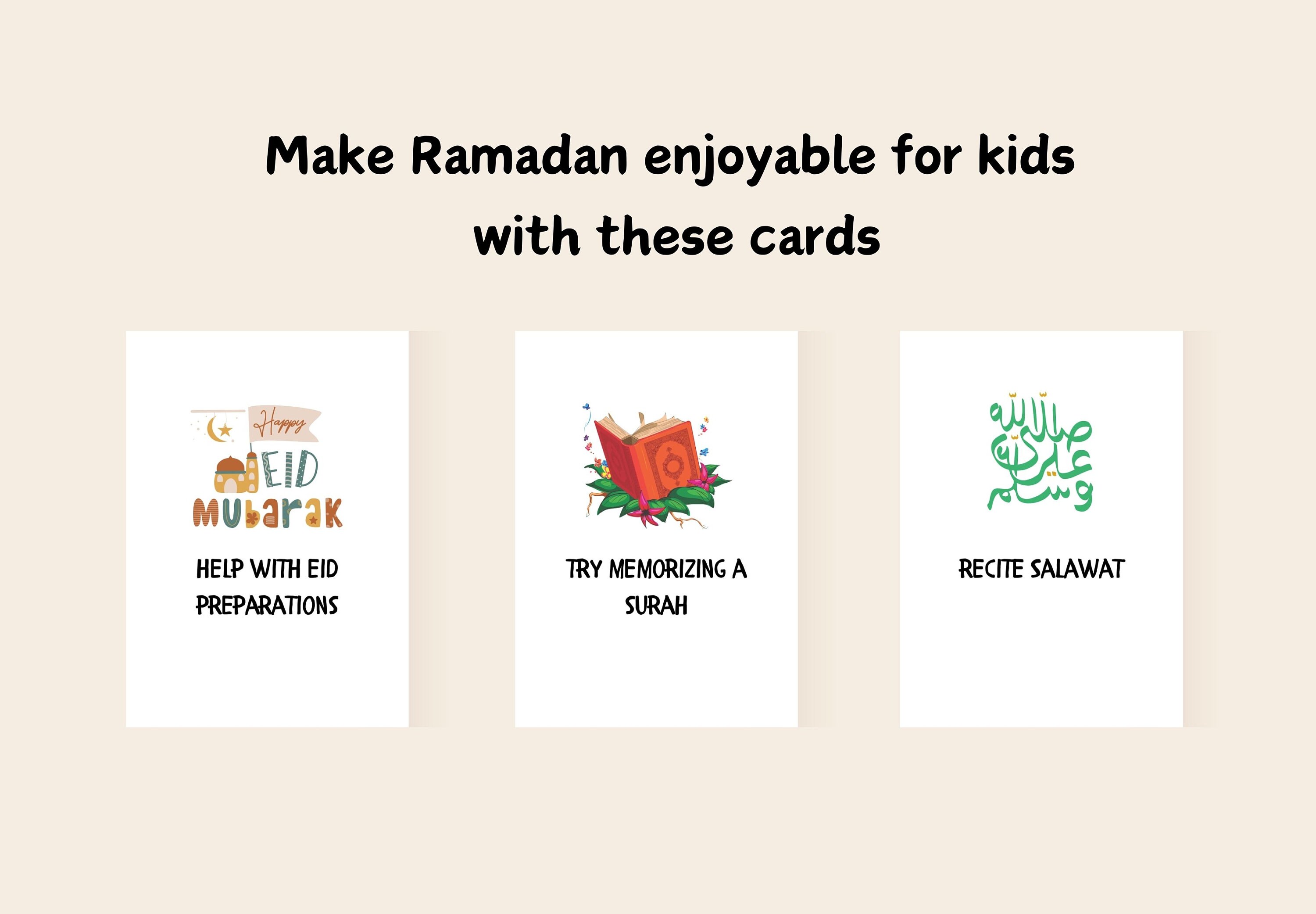 Ramadan 30 Deed Cards Printable / Islamic Flashcards / Printable ...