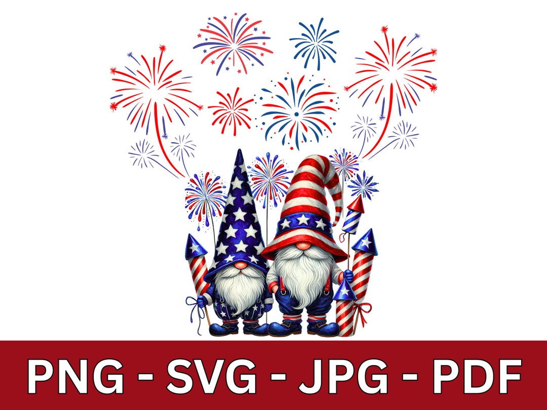 Patriotic Gnome PNG, Fourth of July Gnomes, 4th of July Gnomes ...