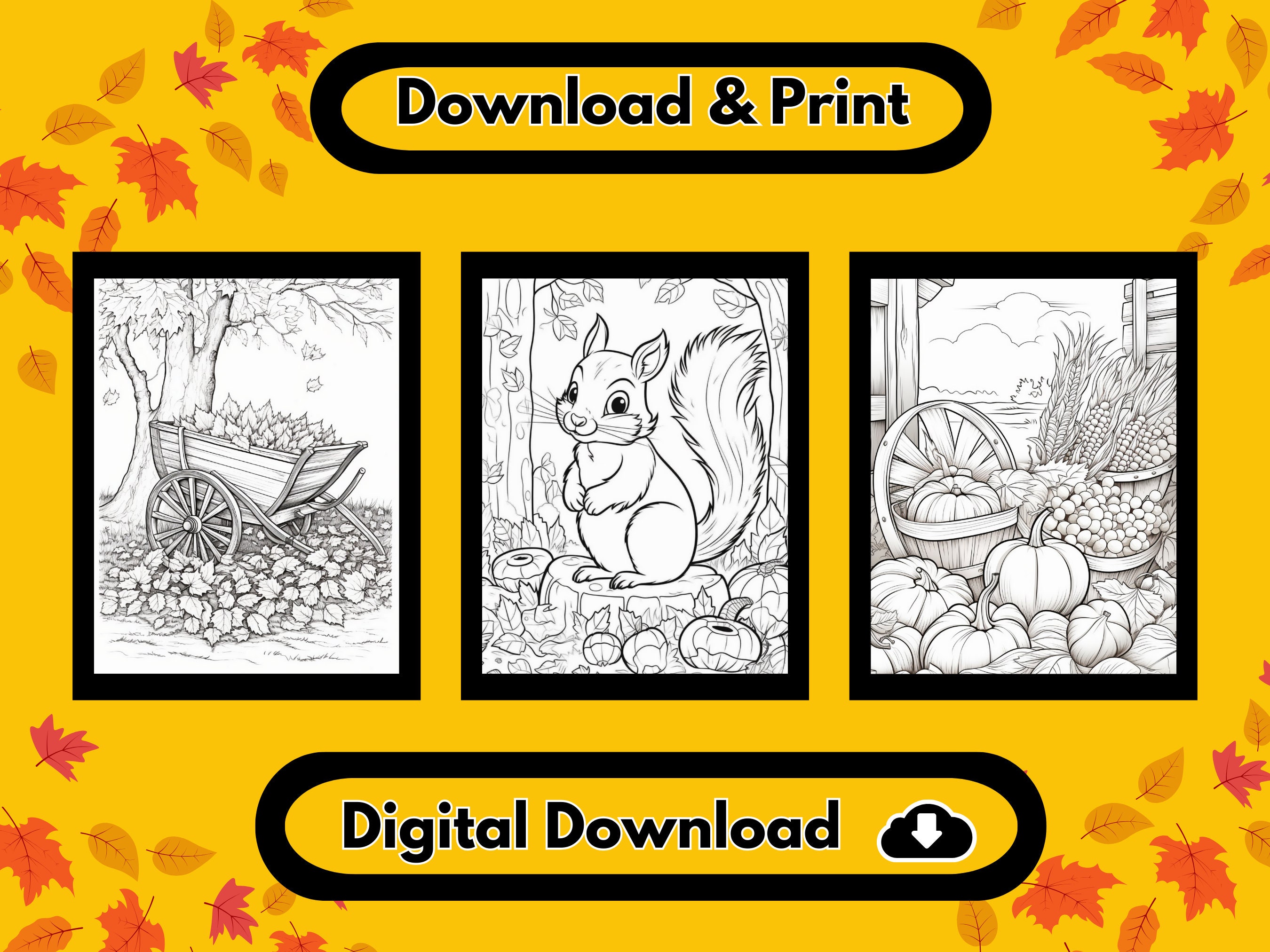 Autumn Coloring Book, Autumn Coloring Pages, Fall Coloring Pages, Fall ...