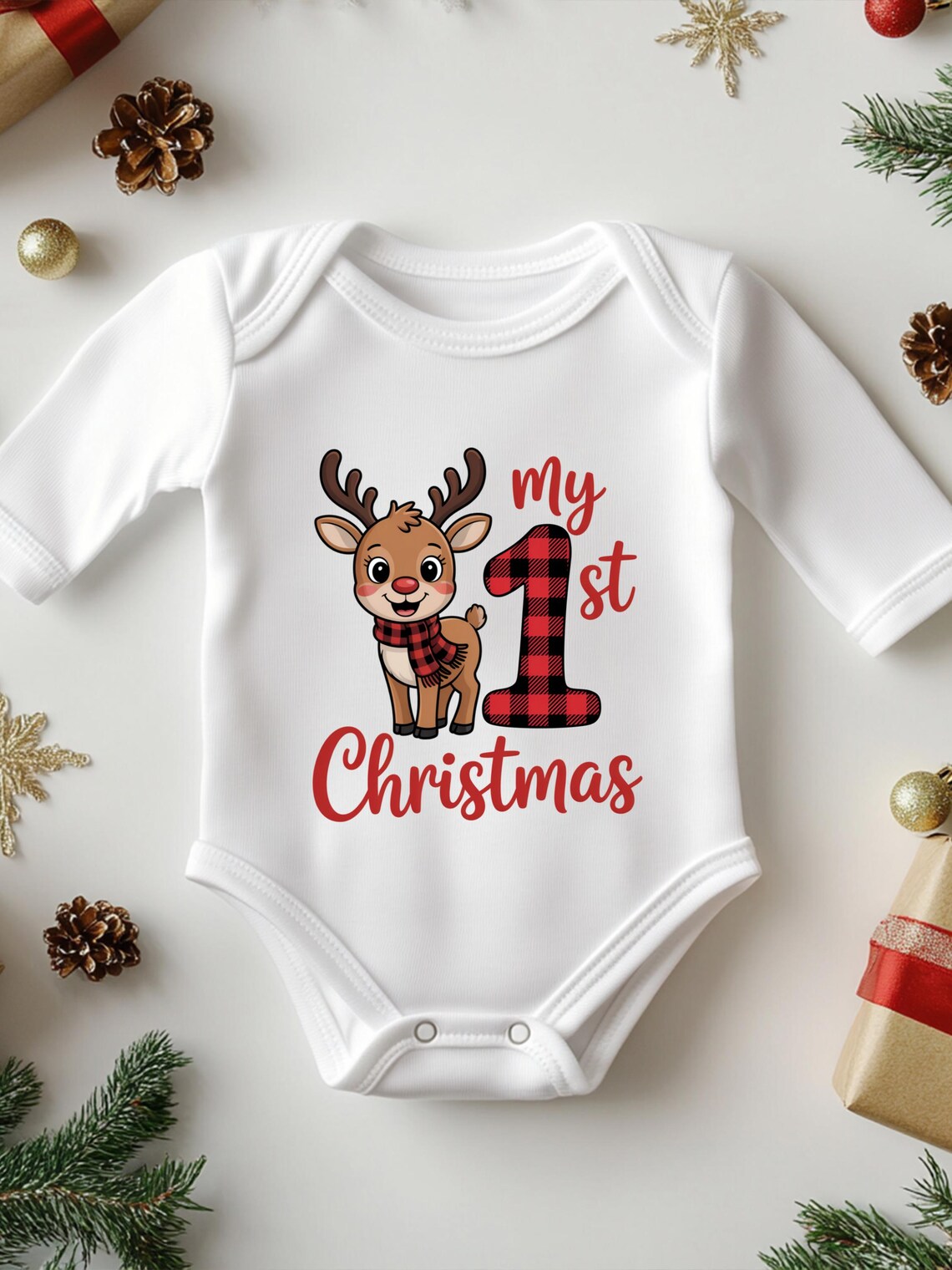 My First Christmas Reindeer SVG PNG | Baby’s 1st Christmas Design ...