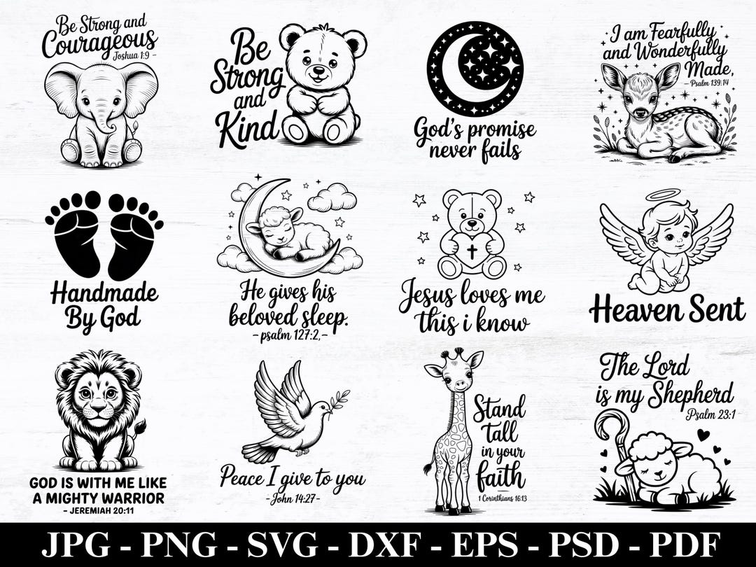 Christian Kids SVG Bundle: Faith Nursery Designs (digital Download) - Etsy
