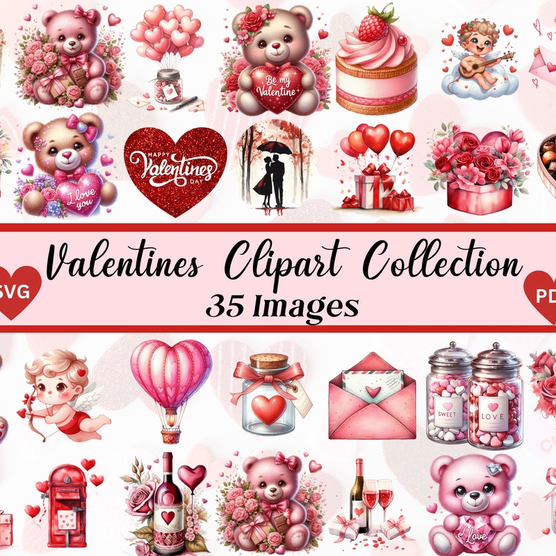 Valentines Clipart - Etsy