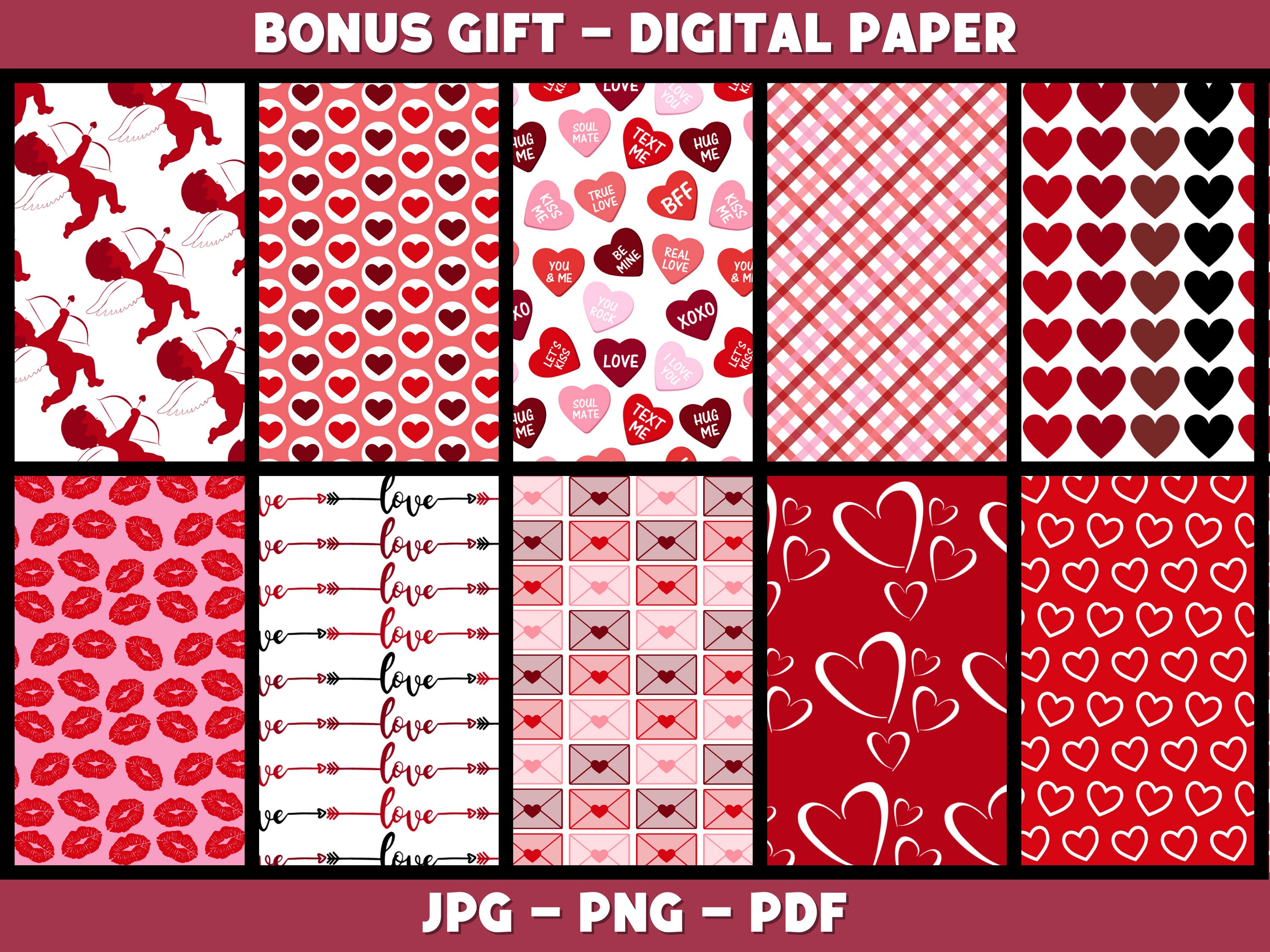 Valentines Day Clipart Bundle, Watercolor Valentines Clipart ...