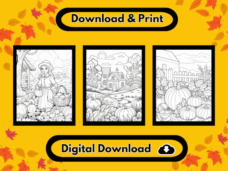 Autumn Coloring Book, Autumn Coloring Pages, Fall Coloring Pages, Fall ...