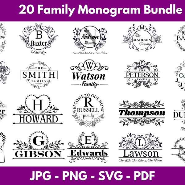 Monogram Svg Files - Etsy