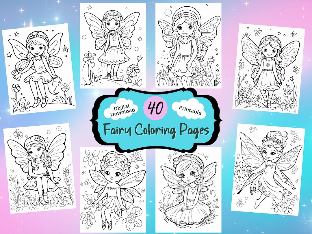 40 Fairy Coloring Pages: Fantasy Coloring Book (PDF Pattern) - Etsy