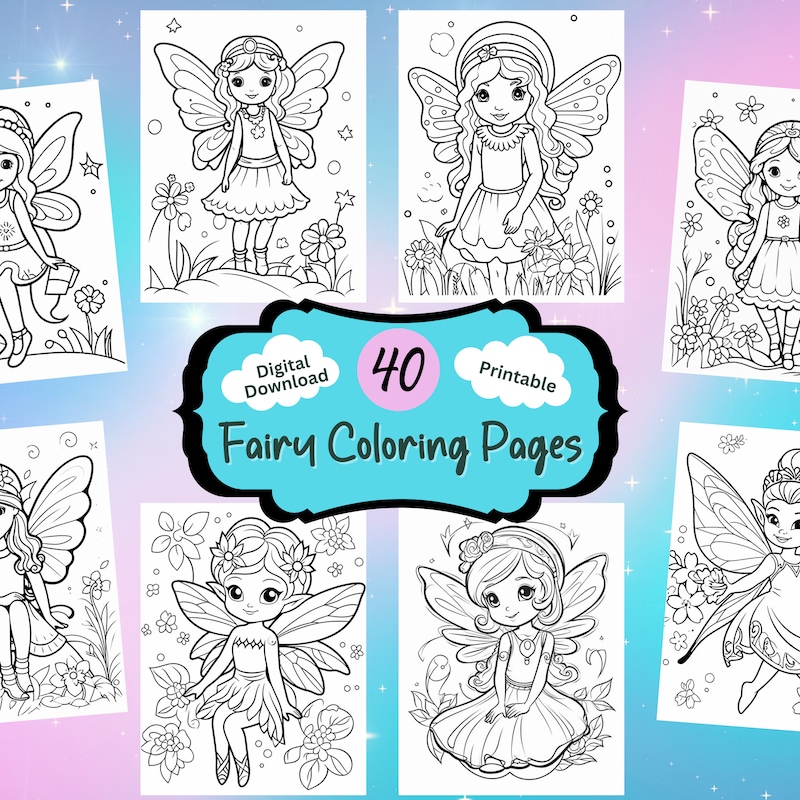 Coloring Pdf Fairies - Etsy UK