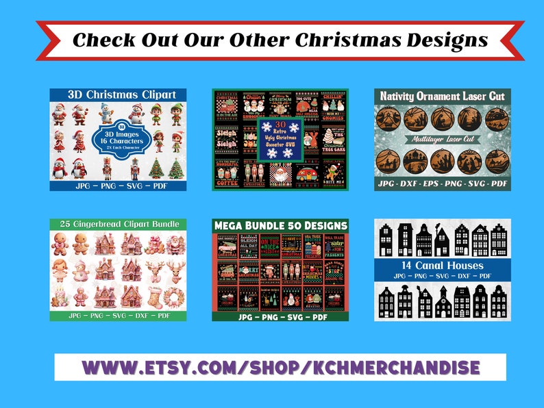 Christmas Scene SVG Bundle: Festive Holiday Designs (digital Download ...