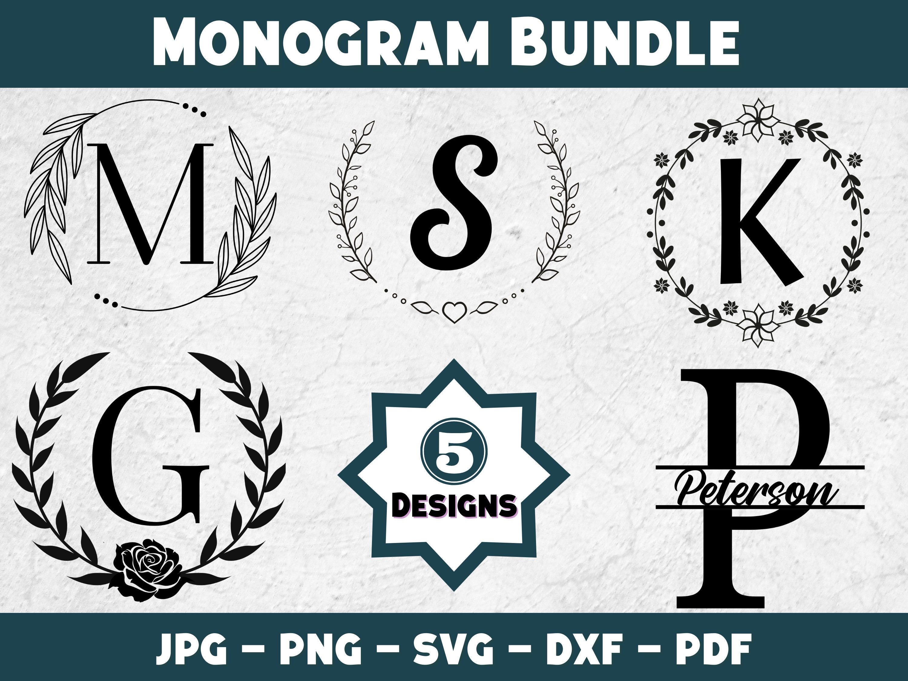 Family Name Monogram, Monogram Svg Bundle, Monogram Alphabet Svg ...