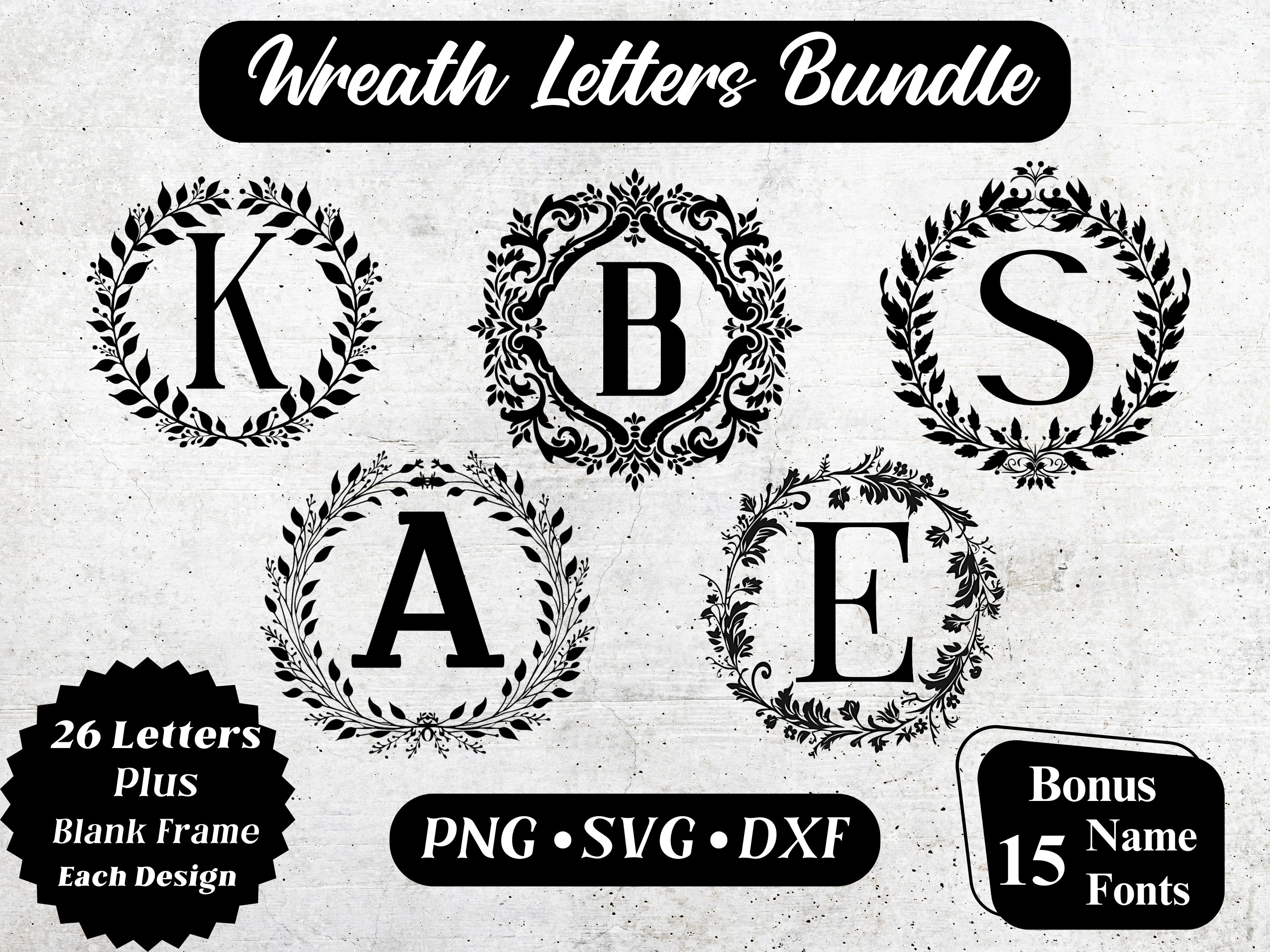 Monogram SVG Bundle, Last Name Svg, Initial Monogram Svg, Flourish Svg ...