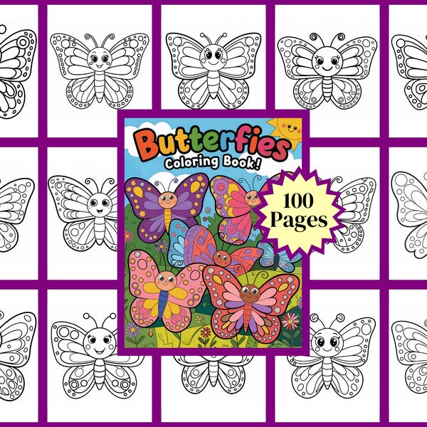 Butterfly Coloring - Etsy