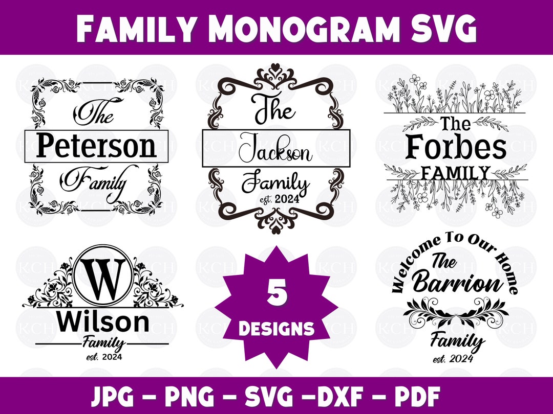 Family Name Monogram, Monogram Svg Bundle, Monogram Alphabet Svg ...