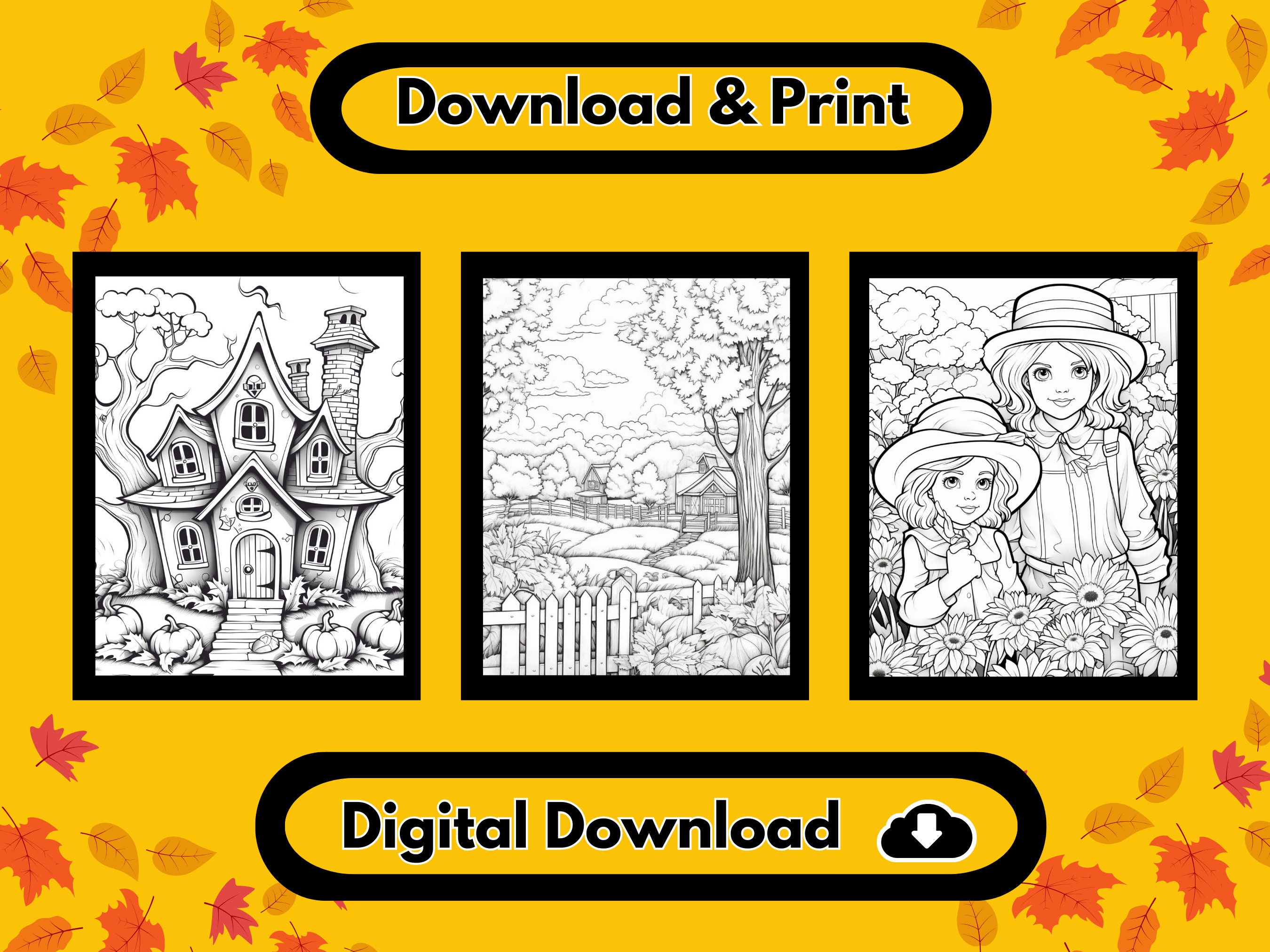 Autumn Coloring Book, Autumn Coloring Pages, Fall Coloring Pages, Fall ...