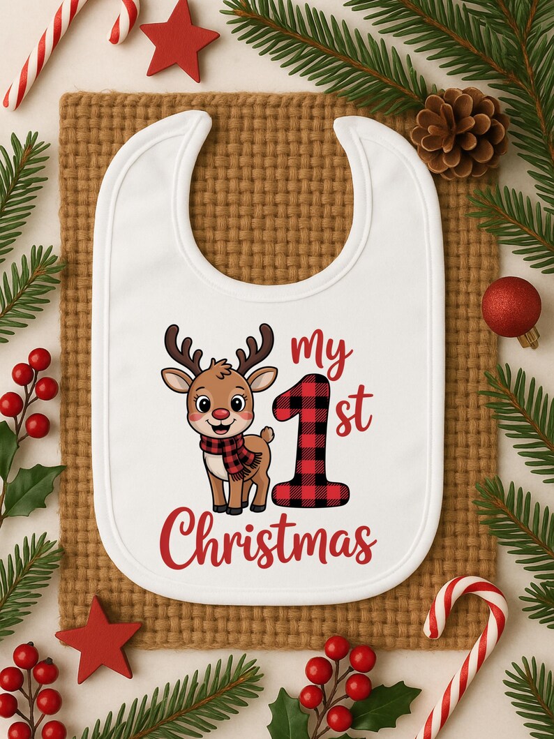 My First Christmas Reindeer SVG PNG | Baby’s 1st Christmas Design ...