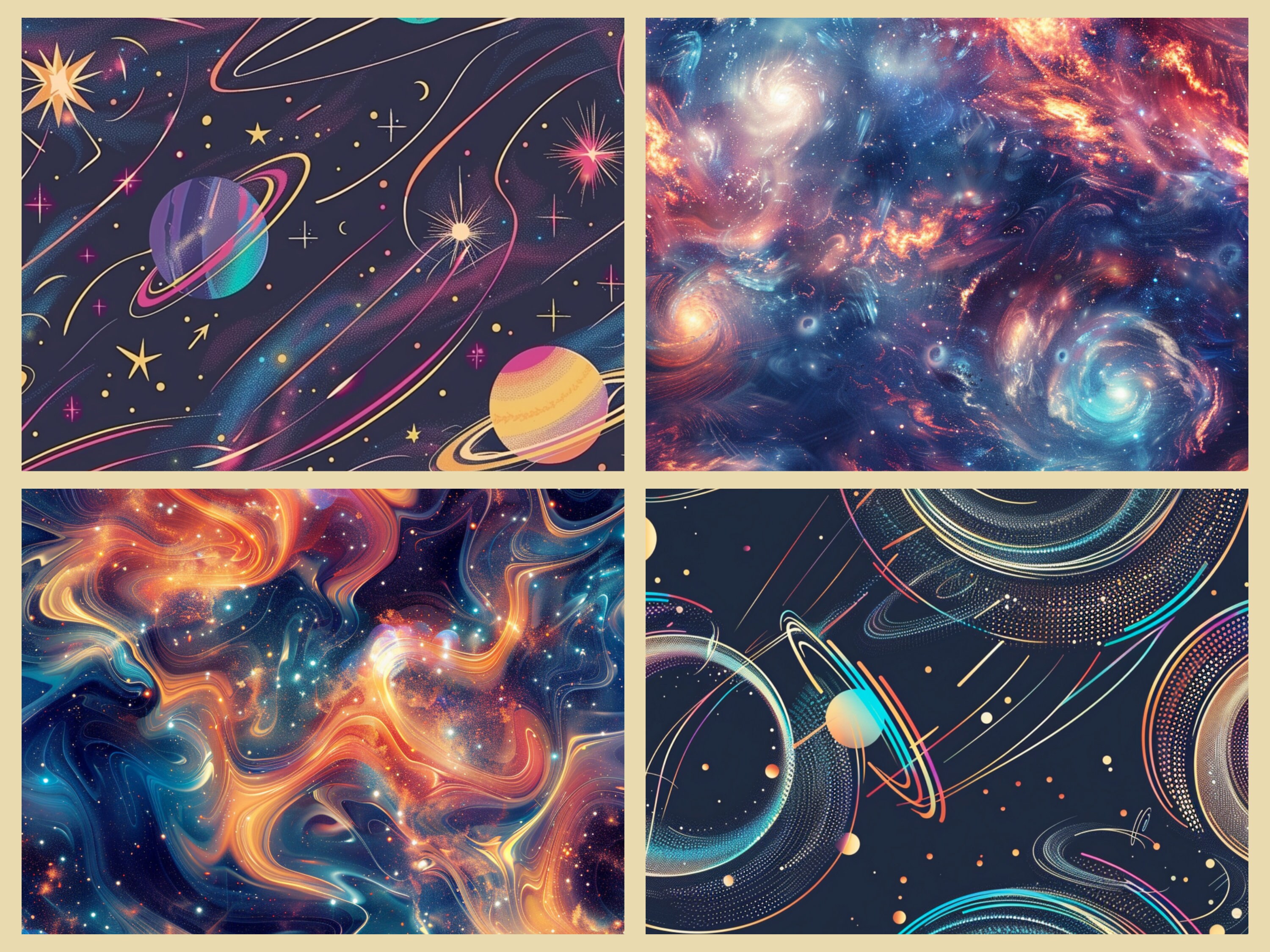 Celestial Digital Paper, Space Digital Paper, Galaxy Digital Paper, Moon Background, Space ...