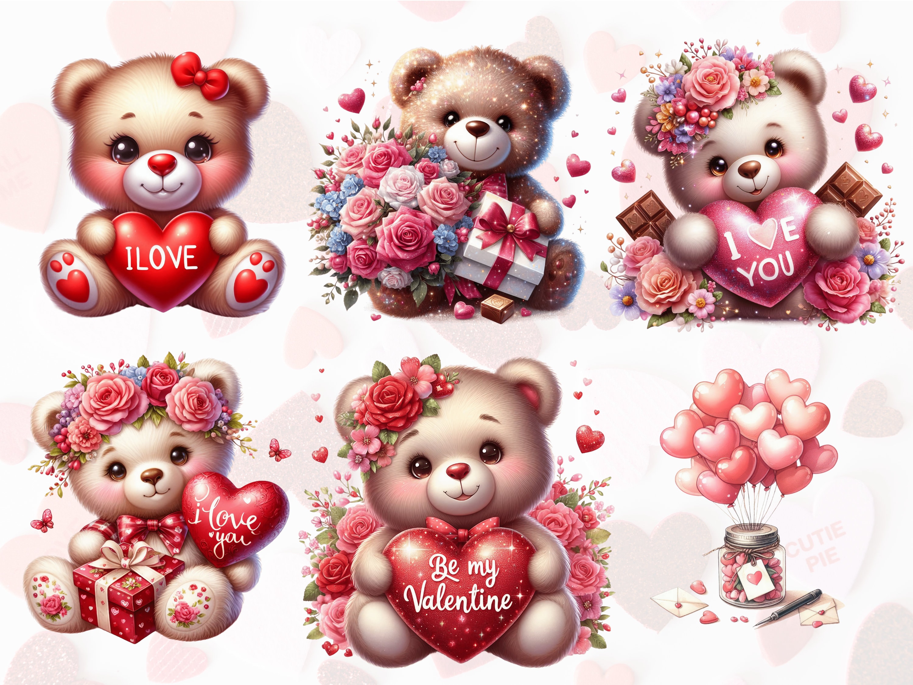 Valentines Day Clipart Bundle, Watercolor Valentines Clipart ...