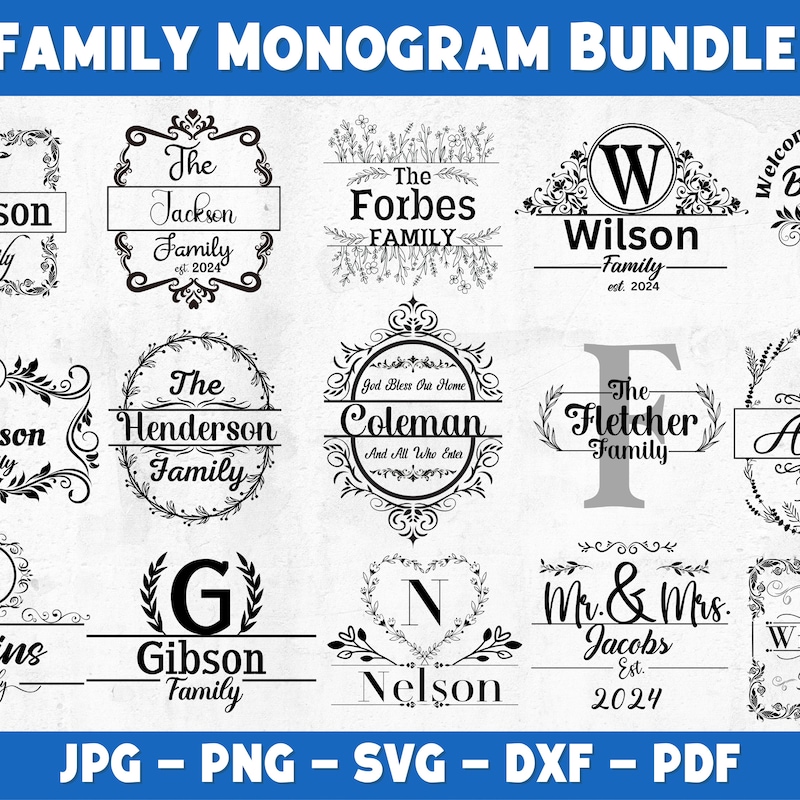 Monogram Svg Files - Etsy