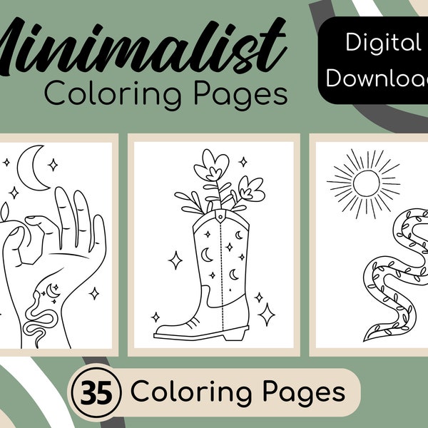 Adult Minimalist Coloring Pages - Etsy