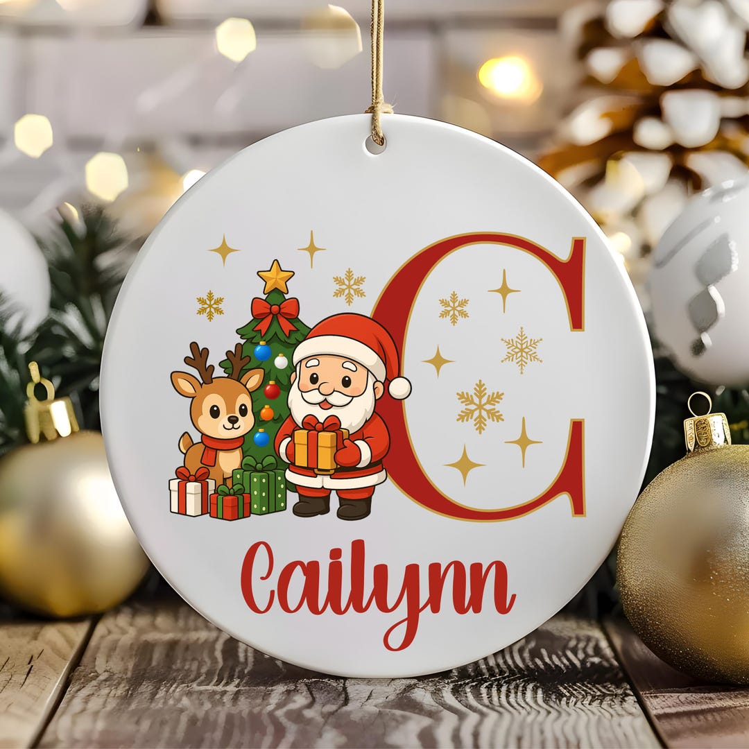 Christmas Alphabet PNG Bundle – Santa & Reindeer Initial Letters A–Z ...