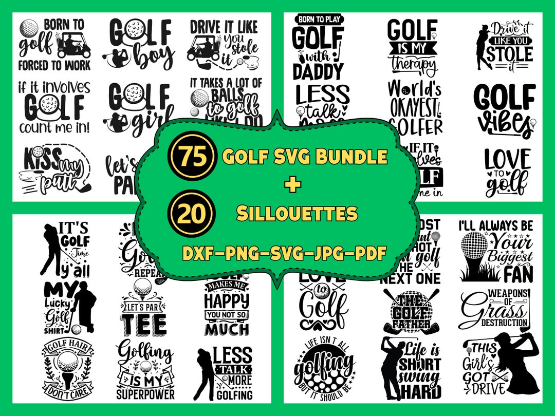 Golf SVG Bundle: 75 Designs + 20 Silhouettes (digital Download) - Etsy
