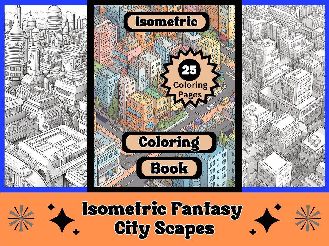 Isometric Coloring Book, Isometric Coloring Pages, City Scape Coloring ...