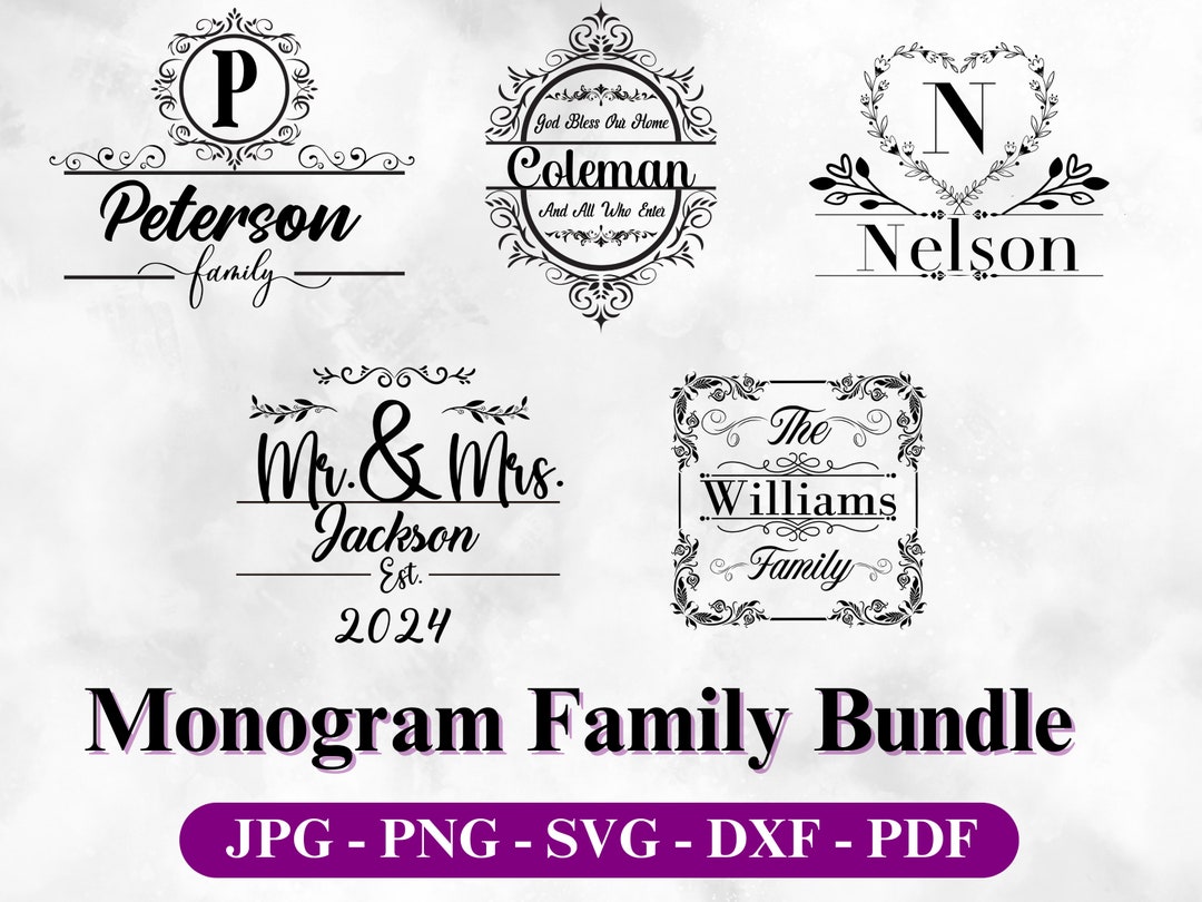 Family Name Monogram, Monogram Svg Bundle, Monogram Alphabet Svg ...