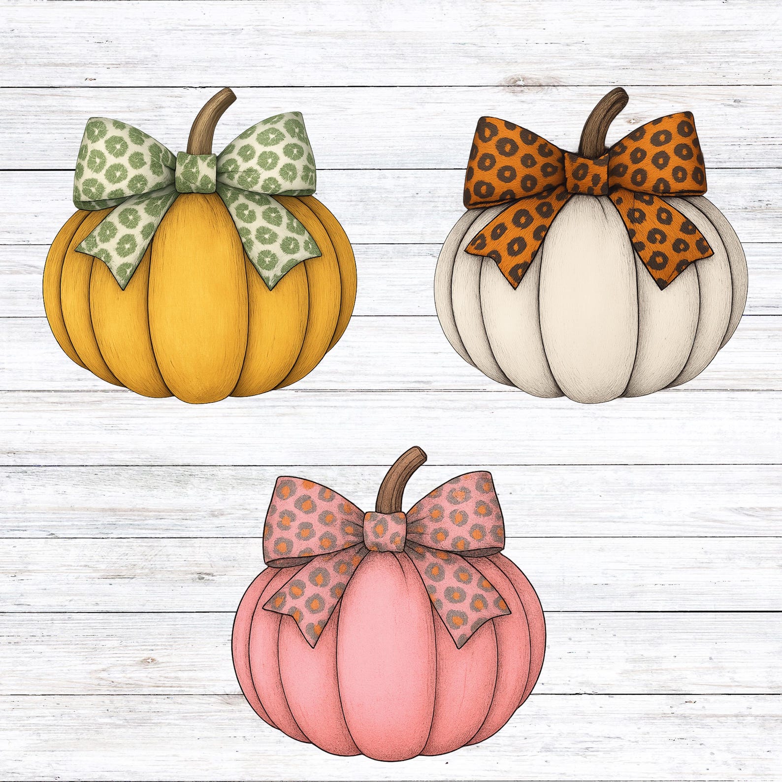 Pumpkin Coquette Clipart Bundle PNG SVG | Watercolor Pumpkin Clipart ...