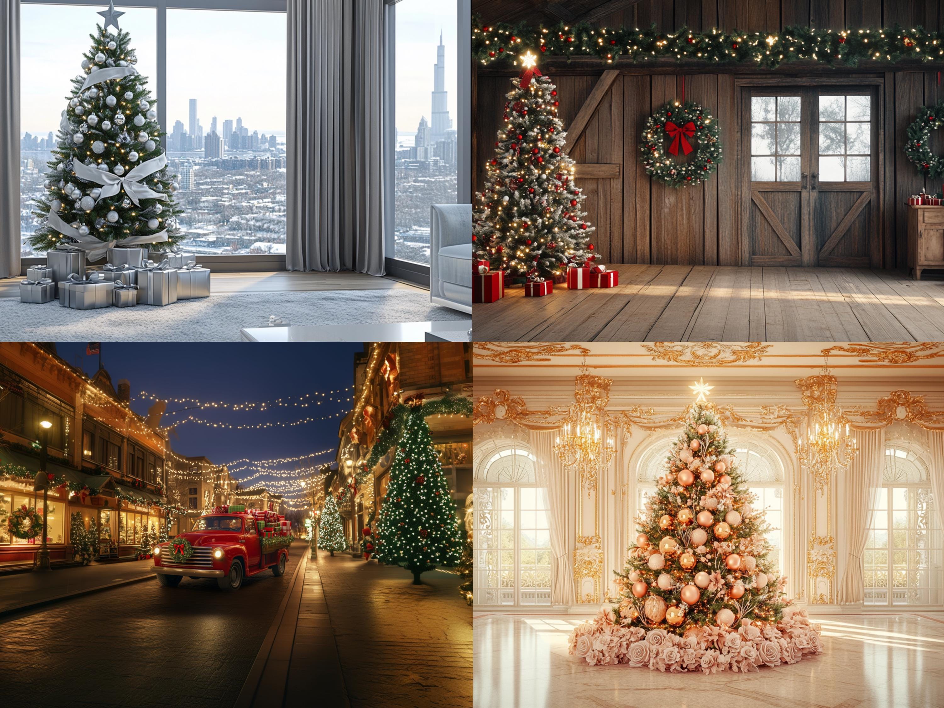Vintage Christmas Photography Backdrops: Cozy Holiday Scenes (digital ...