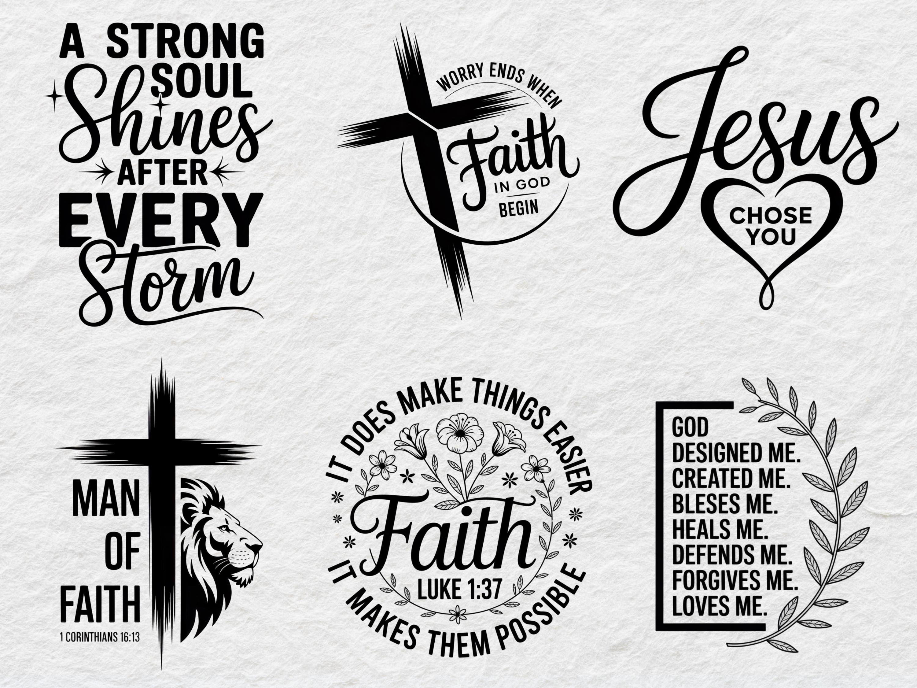 Christian SVG Bundle – 12 Bible Verse Designs (PNG/SVG, Commercial Use ...
