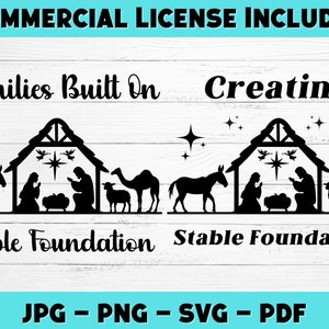 Nativity Scene SVG Bundle: Christmas Laser Cut Files (digital Download ...