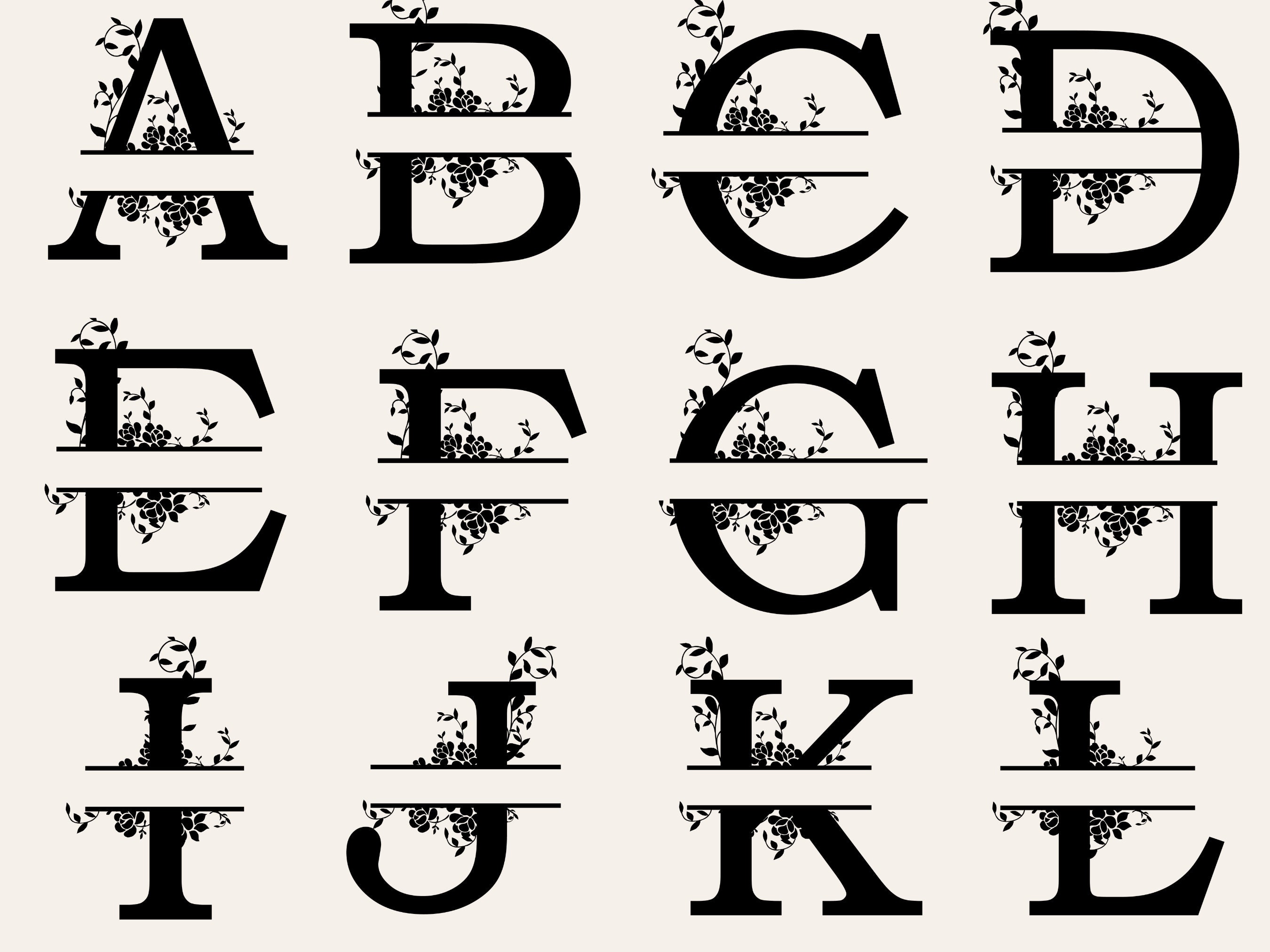 Family Name Monogram, Monogram Svg Bundle, Monogram Alphabet Svg ...