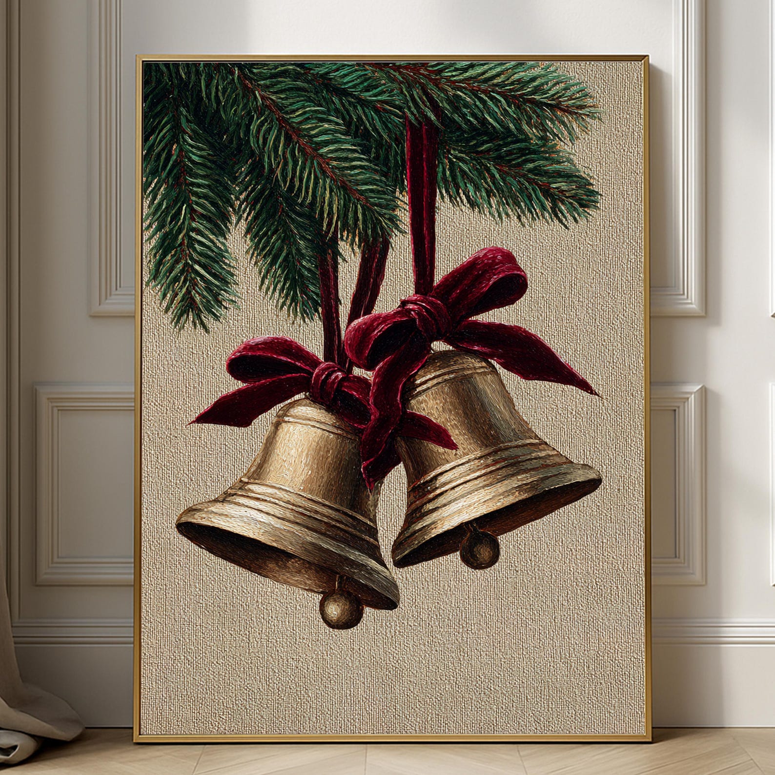 Vintage Christmas Bells Print, Instant Download, Rustic Holiday Wall ...