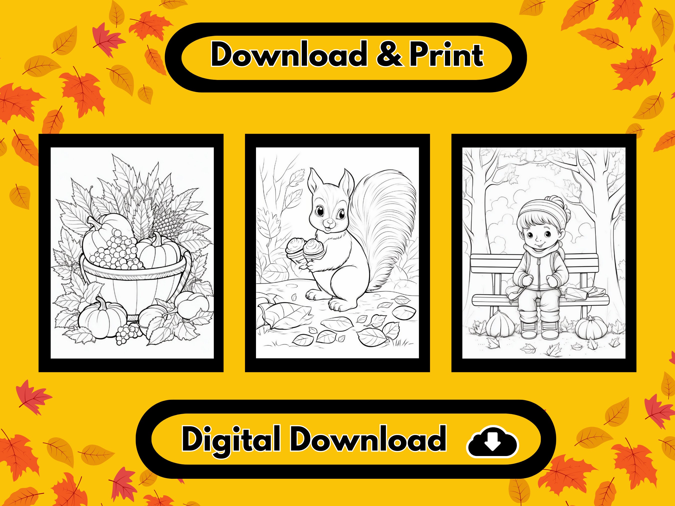 Autumn Coloring Book, Autumn Coloring Pages, Fall Coloring Pages, Fall ...