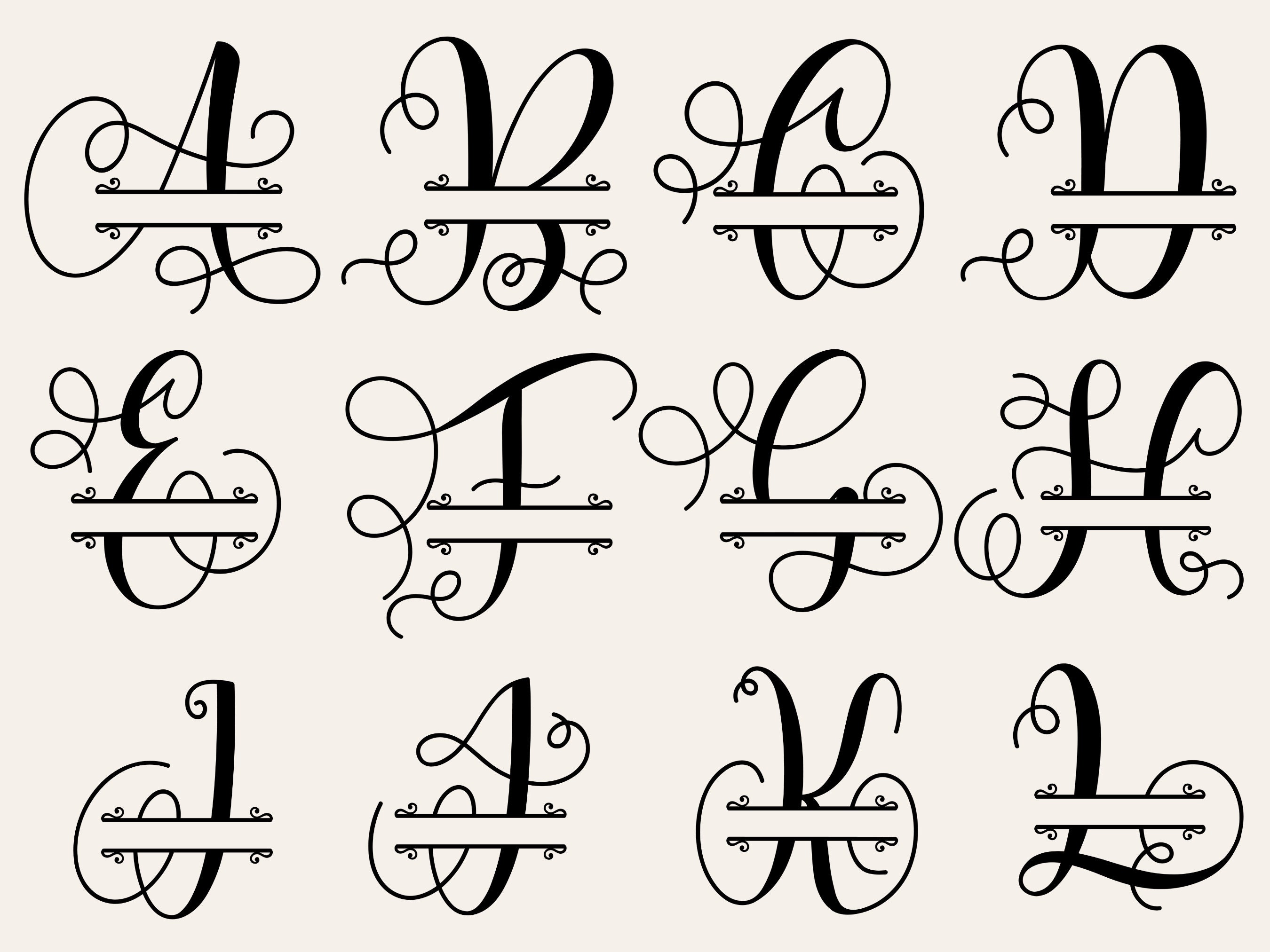 Family Name Monogram, Monogram Svg Bundle, Monogram Alphabet Svg ...