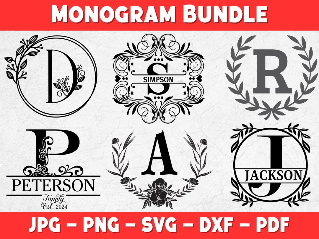 Family Name Monogram, Family Name Monogram Svg, Monogram Svg Bundle ...