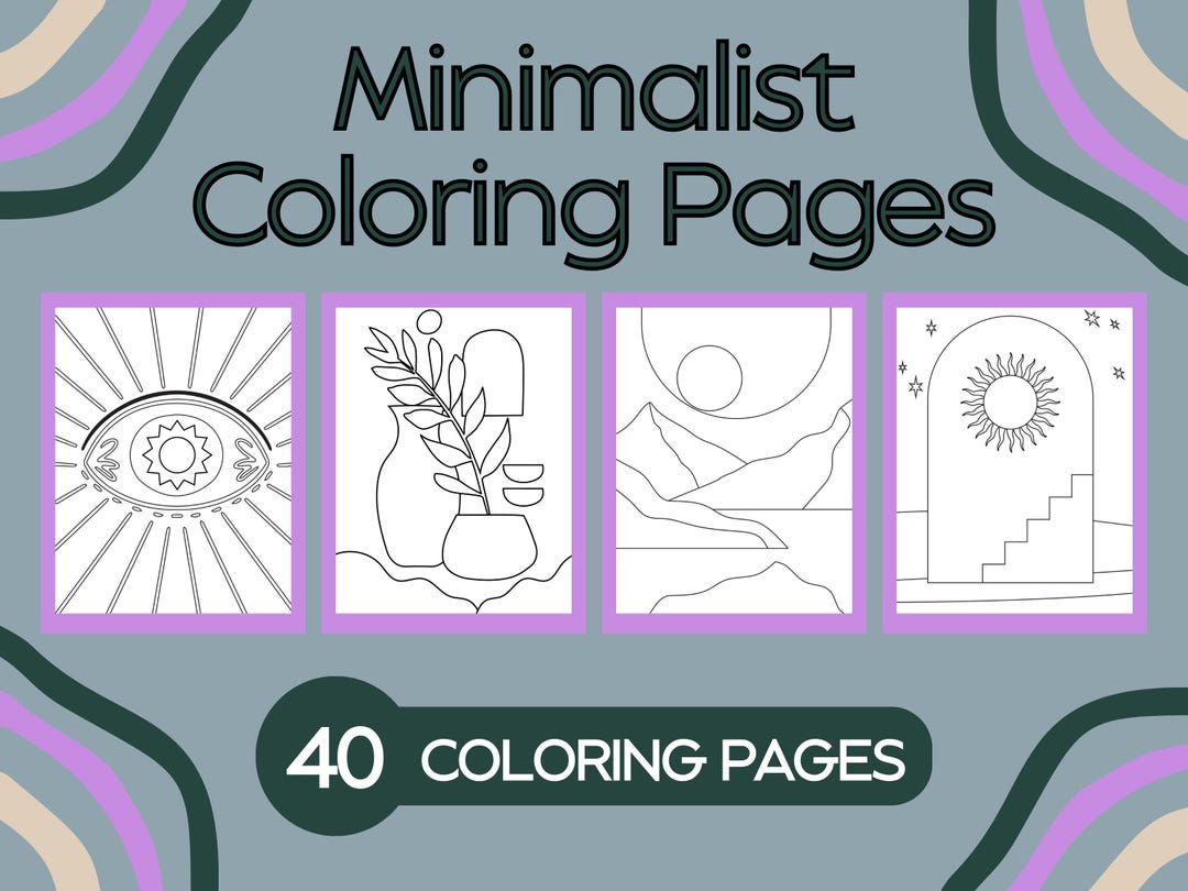 Minimalist Coloring Pages: 40 Unique Boho Designs (PDF) - Etsy