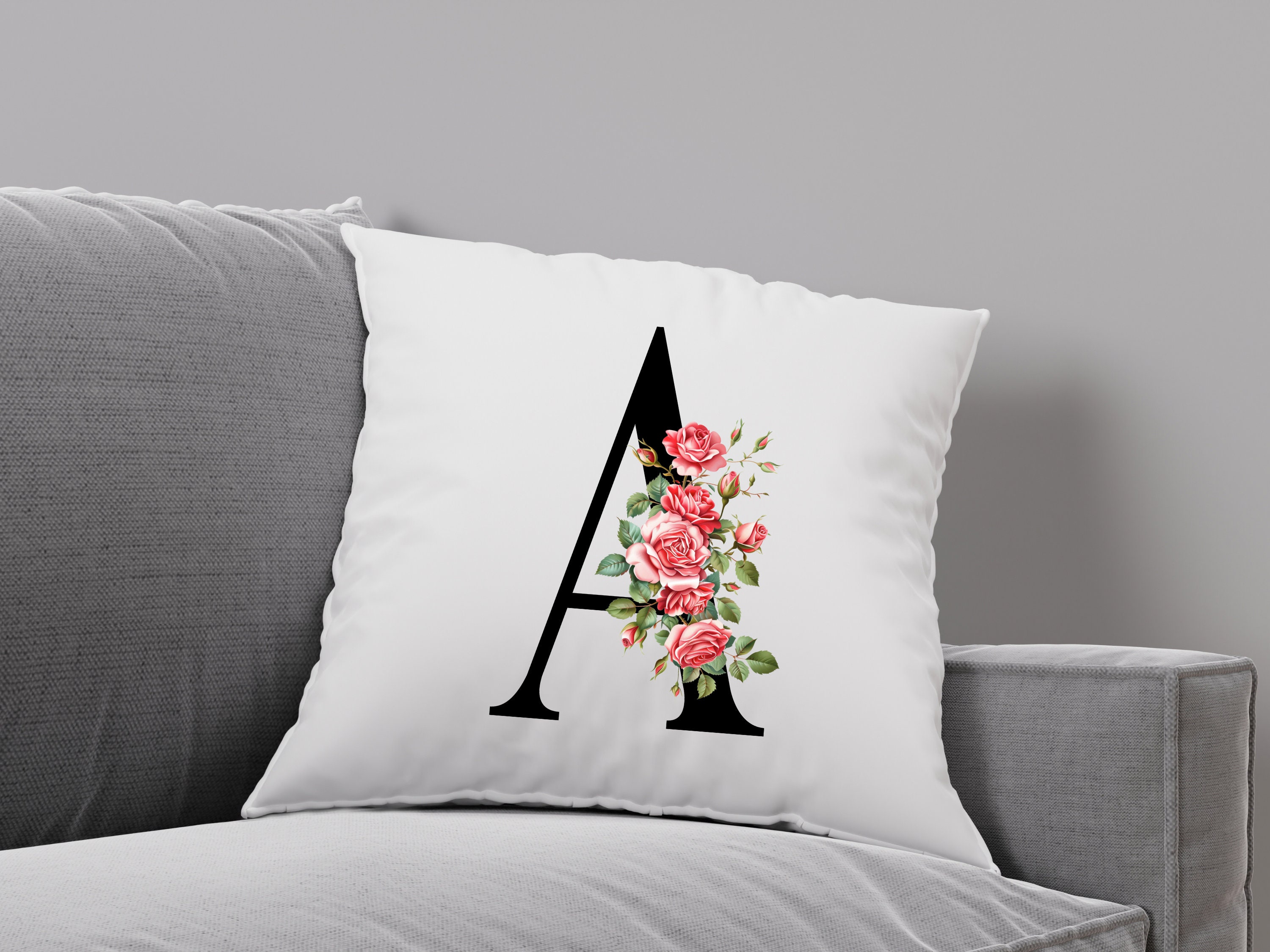 Rose Floral Alphabet: Watercolor Letter Monogram (digital Download) - Etsy