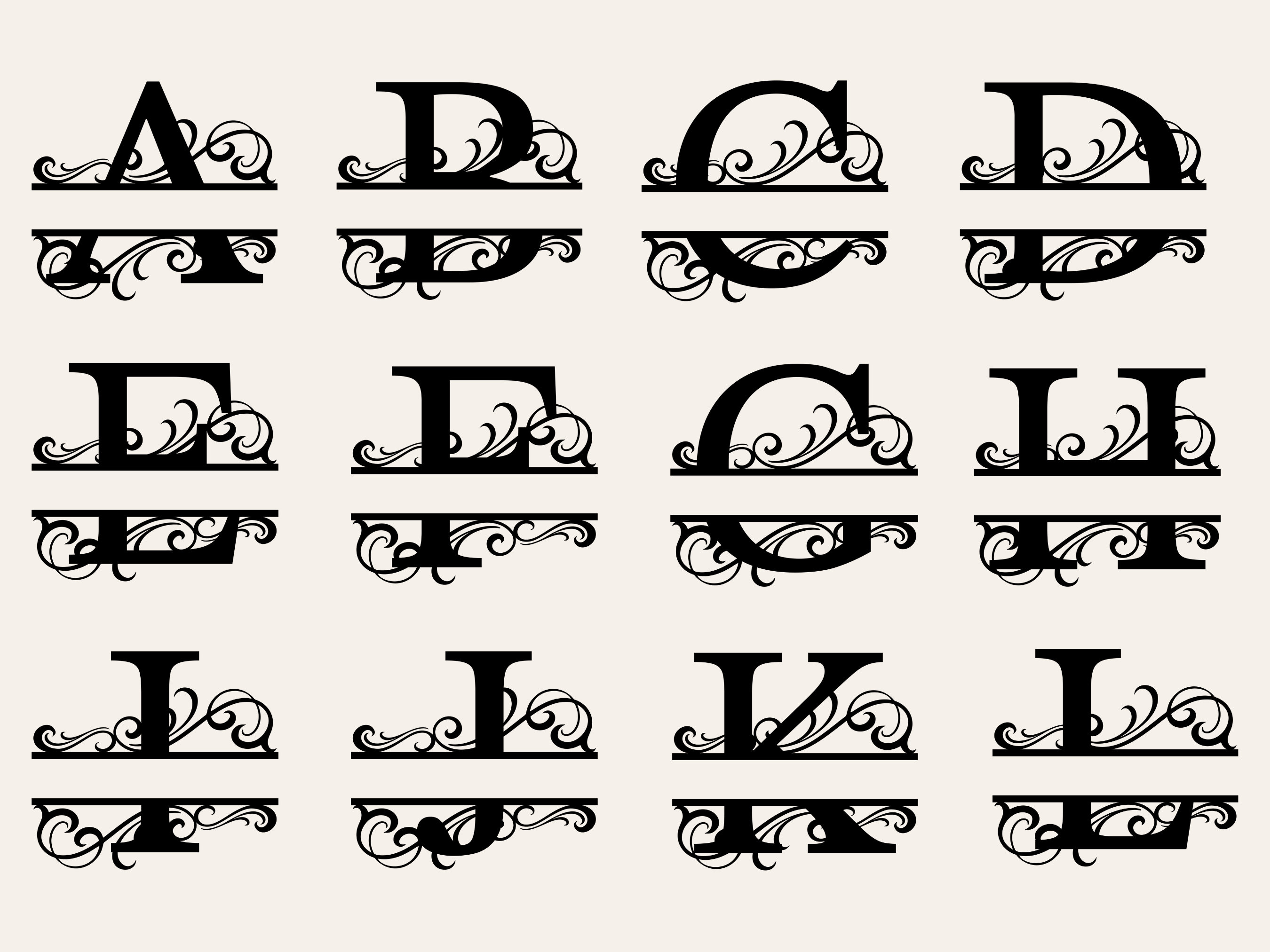 Family Name Monogram, Monogram Svg Bundle, Monogram Alphabet Svg ...