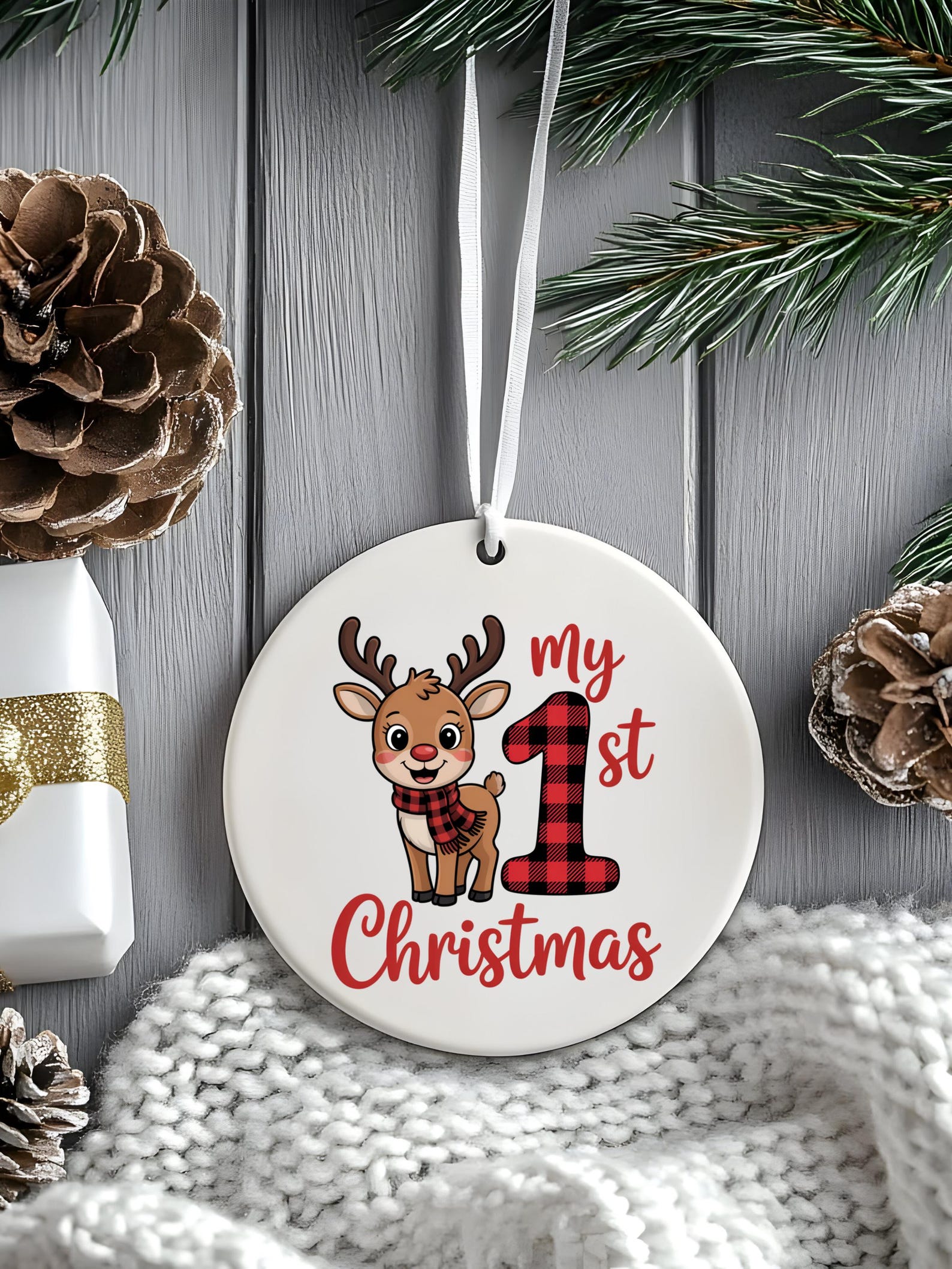 My First Christmas Reindeer SVG PNG | Baby’s 1st Christmas Design ...