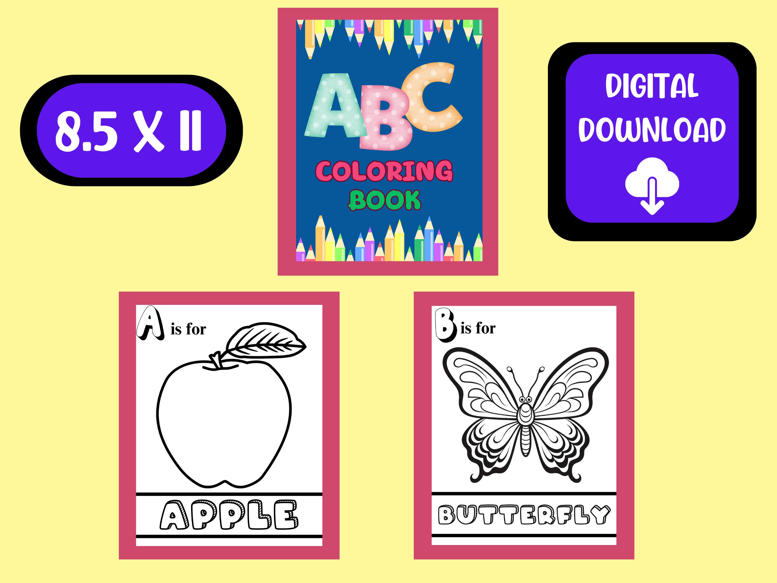 ABC Coloring Book, Baby ABC Coloring Book, ABC Coloring Pages, Abc ...