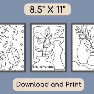 Minimalist Adult Coloring Book: 40 Calming Boho Pages (digital Download ...