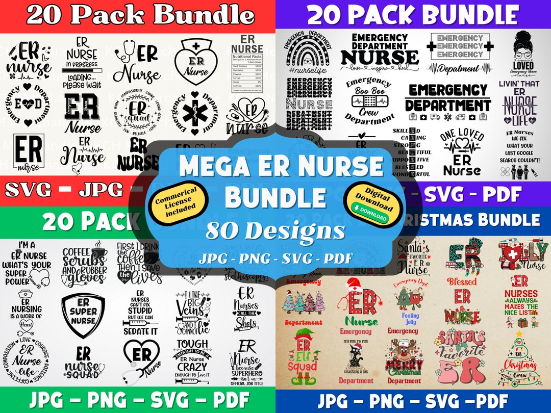 ER Nurse SVG Bundle: Stethoscope Heart Designs (digital Download) - Etsy