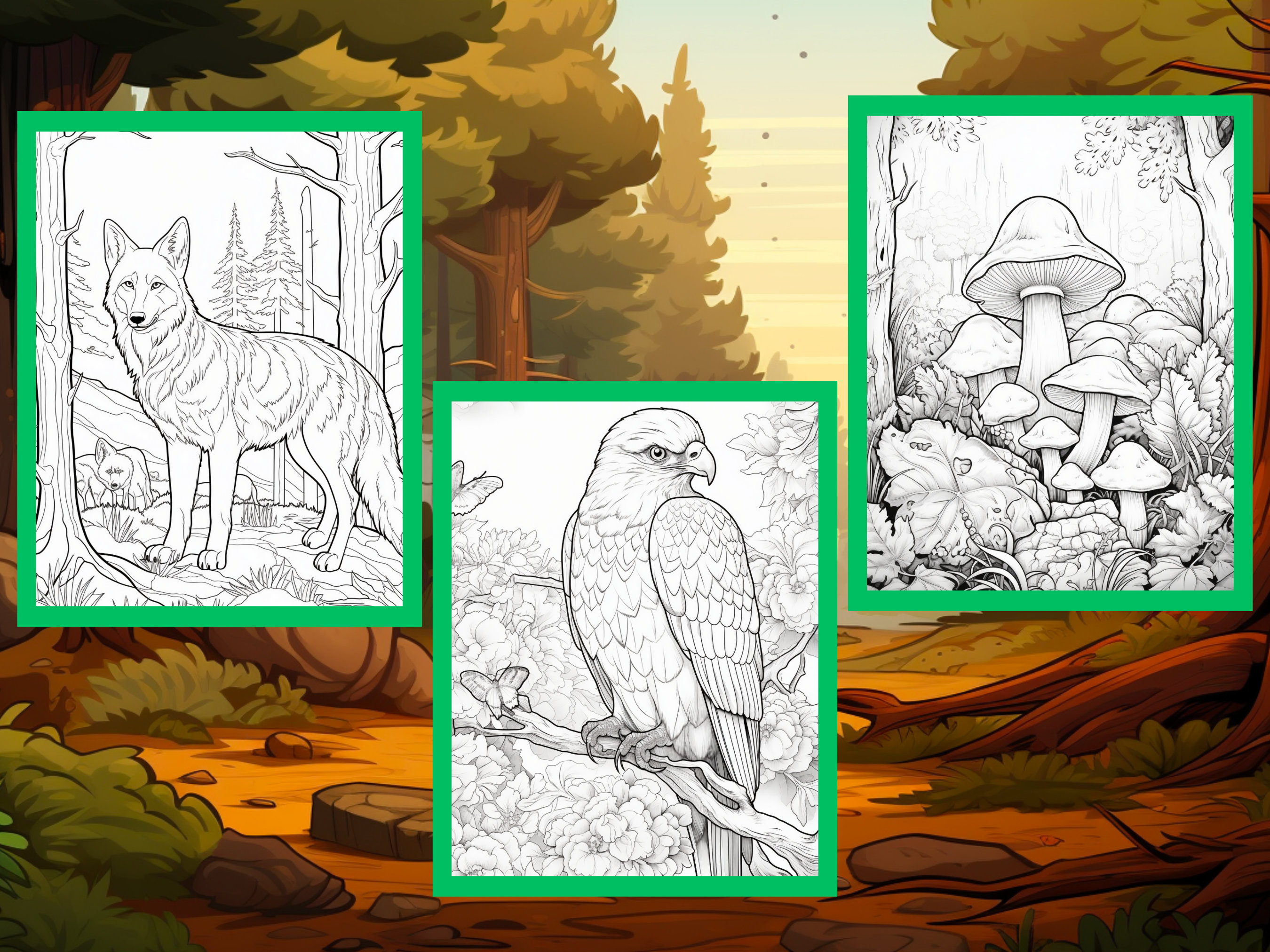 Woodland Animals Coloring Pages: 20 Page Forest Set (PDF Download) - Etsy