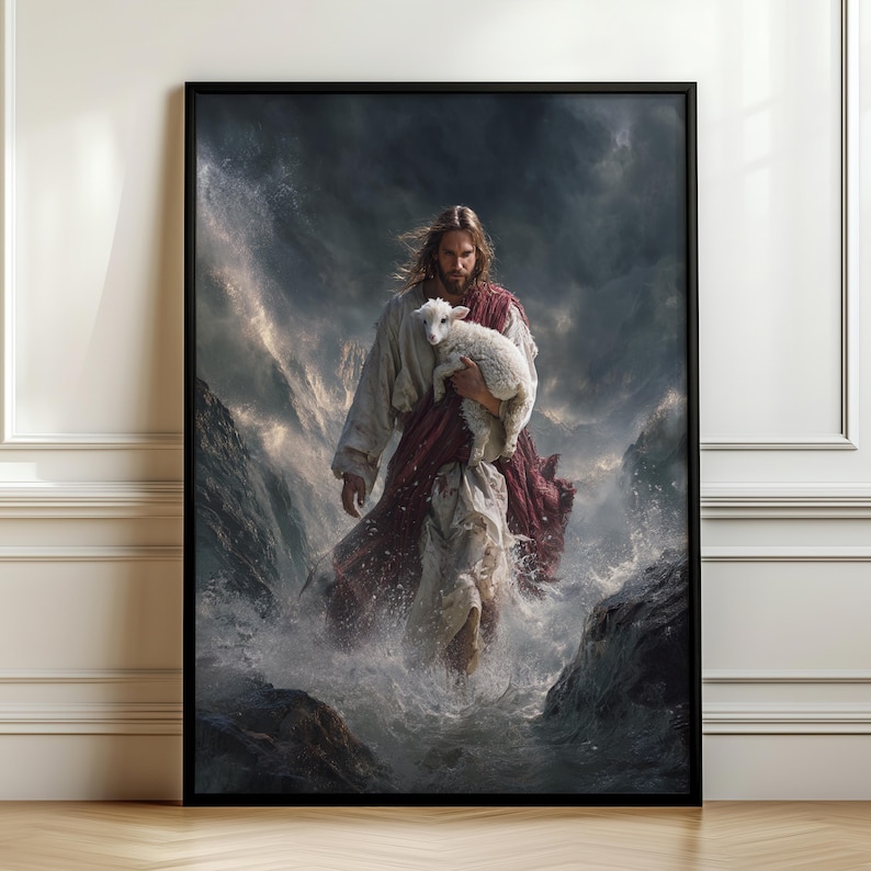 Good Shepherd Jesus Art Print – Printable Christian Wall Art, Jesus ...