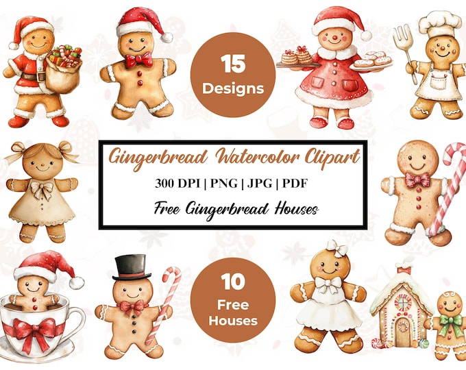 CHRISTMAS CLIPART Ii,christmas Png Bundle,clipart Christmas,watercolor ...