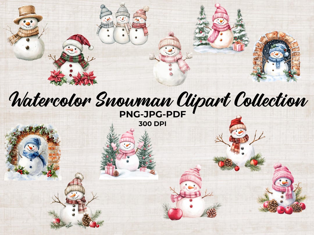 Watercolor Snowman, Snowman Clipart, Cute Snowman Png, Snowman Clip Art ...