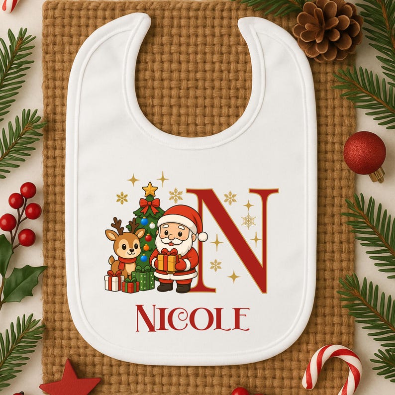 Christmas Alphabet PNG Bundle – Santa & Reindeer Initial Letters A–Z ...