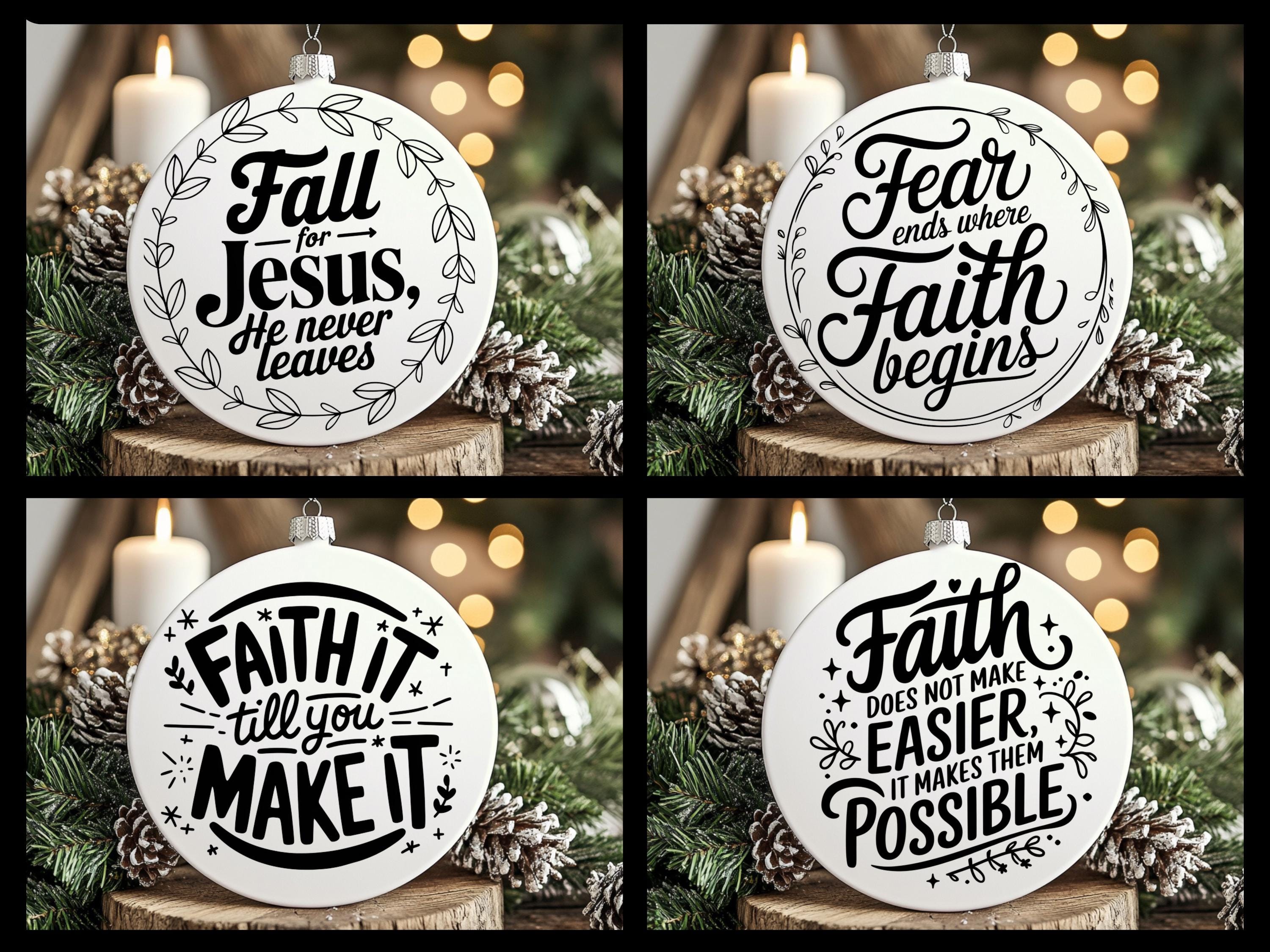 Faith Christmas Ornament SVG Bundle: Religious Round Sign Cut Files - Etsy