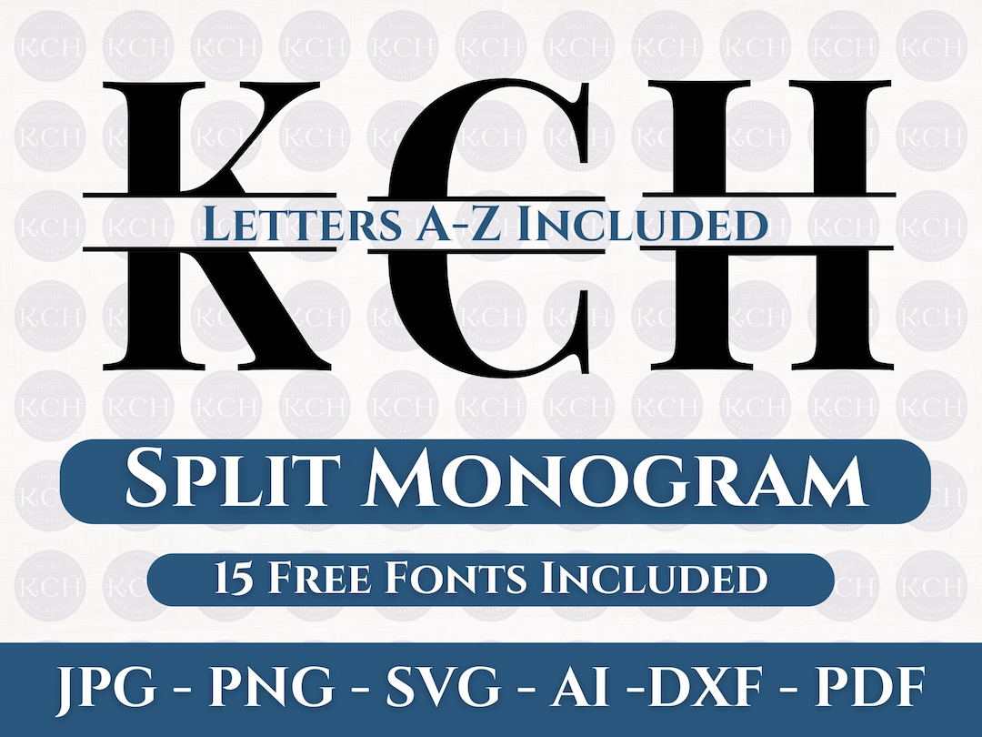 Monogram Svg Font, Split Monogram Svg, Cricut Font Svg Files, Name ...